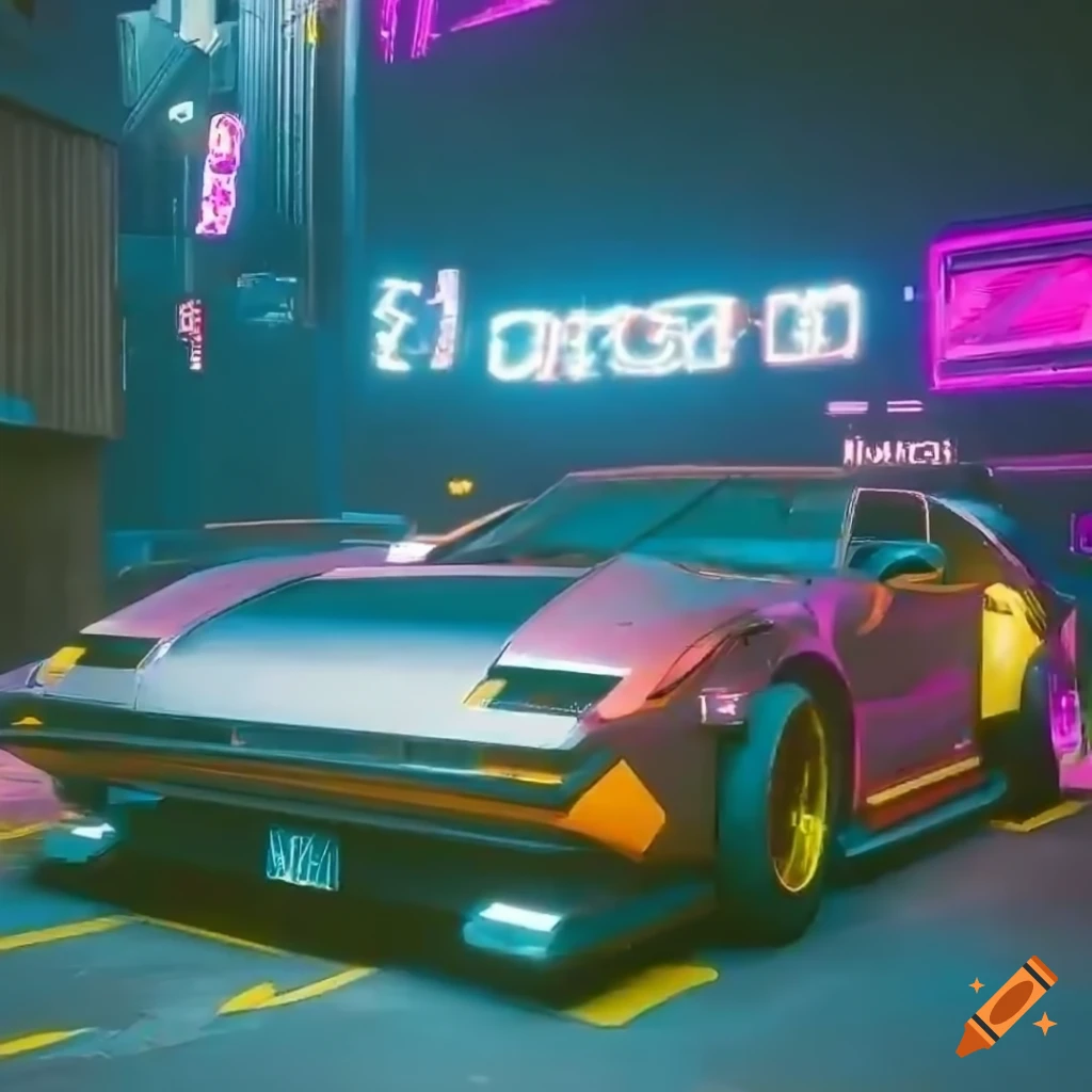 Neon-lit street in cyberpunk 2077 on Craiyon