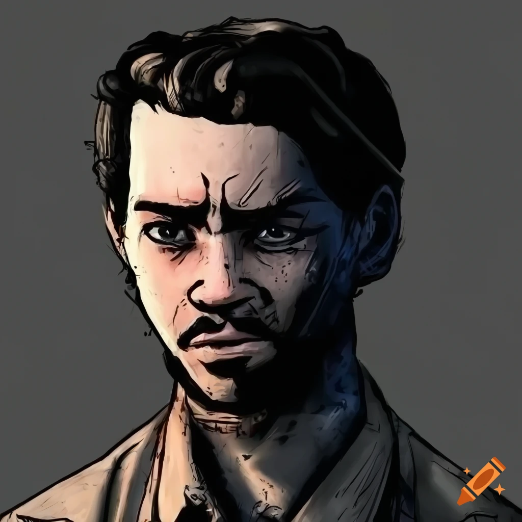 Jordan maron as a survivor in the walking dead game on Craiyon