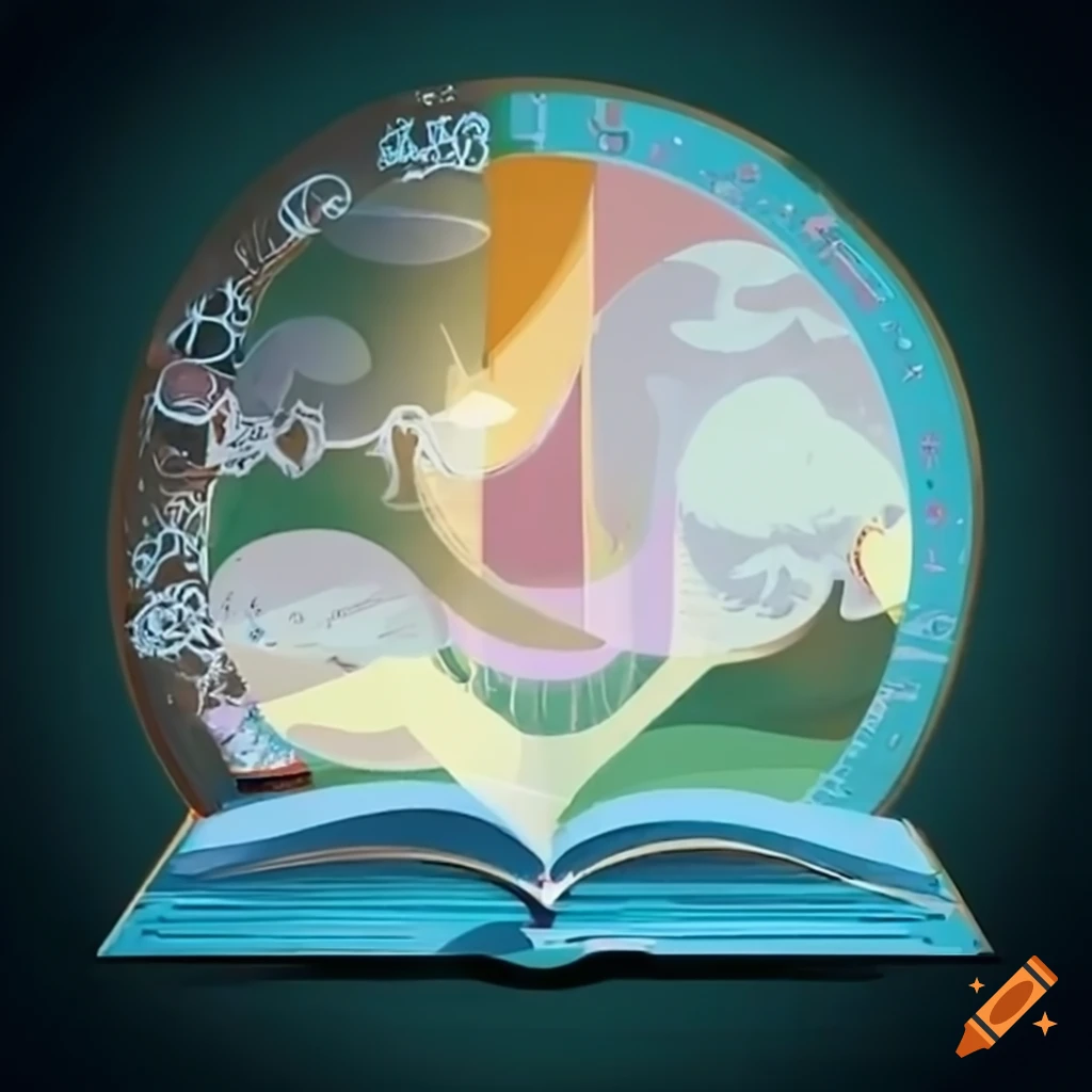 Logo of an education channel with books on Craiyon