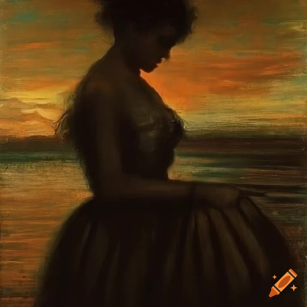 Girl diving into the pool at sunset on Craiyon