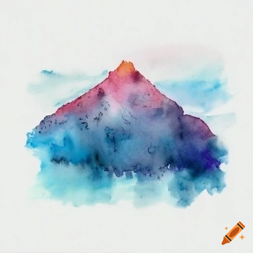 Artistic drawing of mountains on Craiyon
