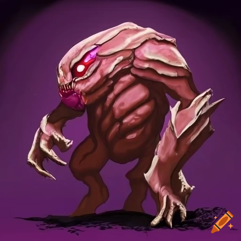 Image of a corrupted earth elemental with a brown rock carapace and ...