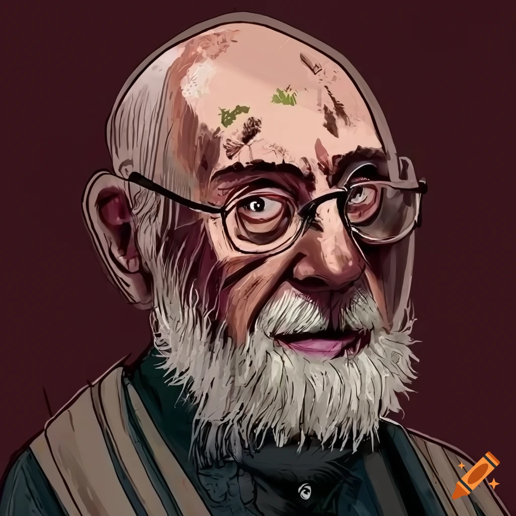 Digital art of a zombie version of father brown on Craiyon