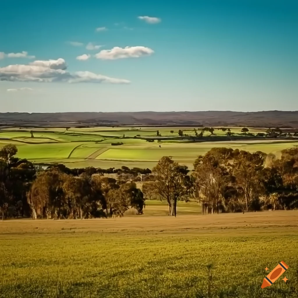 Panoramic view of australian farmland