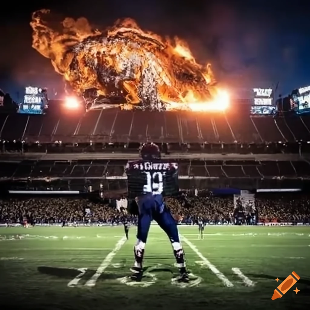 Burning stadium on Craiyon