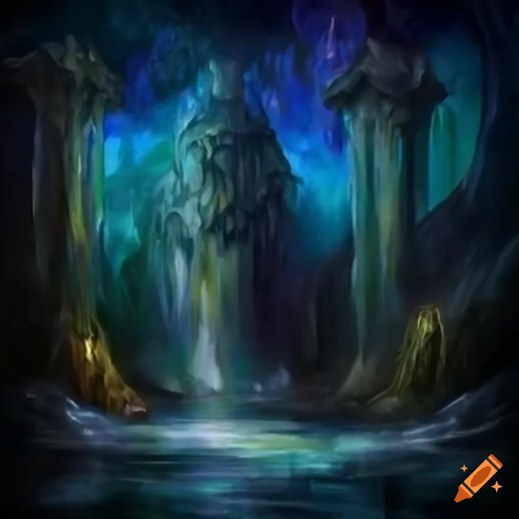 Artwork depicting an imaginary realm on Craiyon