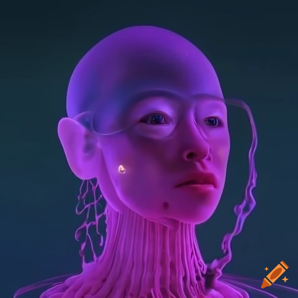Surreal neon jelly humanoids
