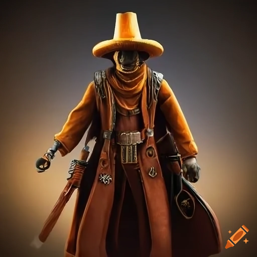 Cowboy wearing a jawa costume