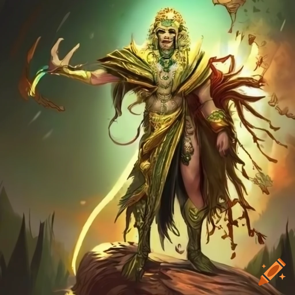 Artwork of a god of nature embracing on Craiyon