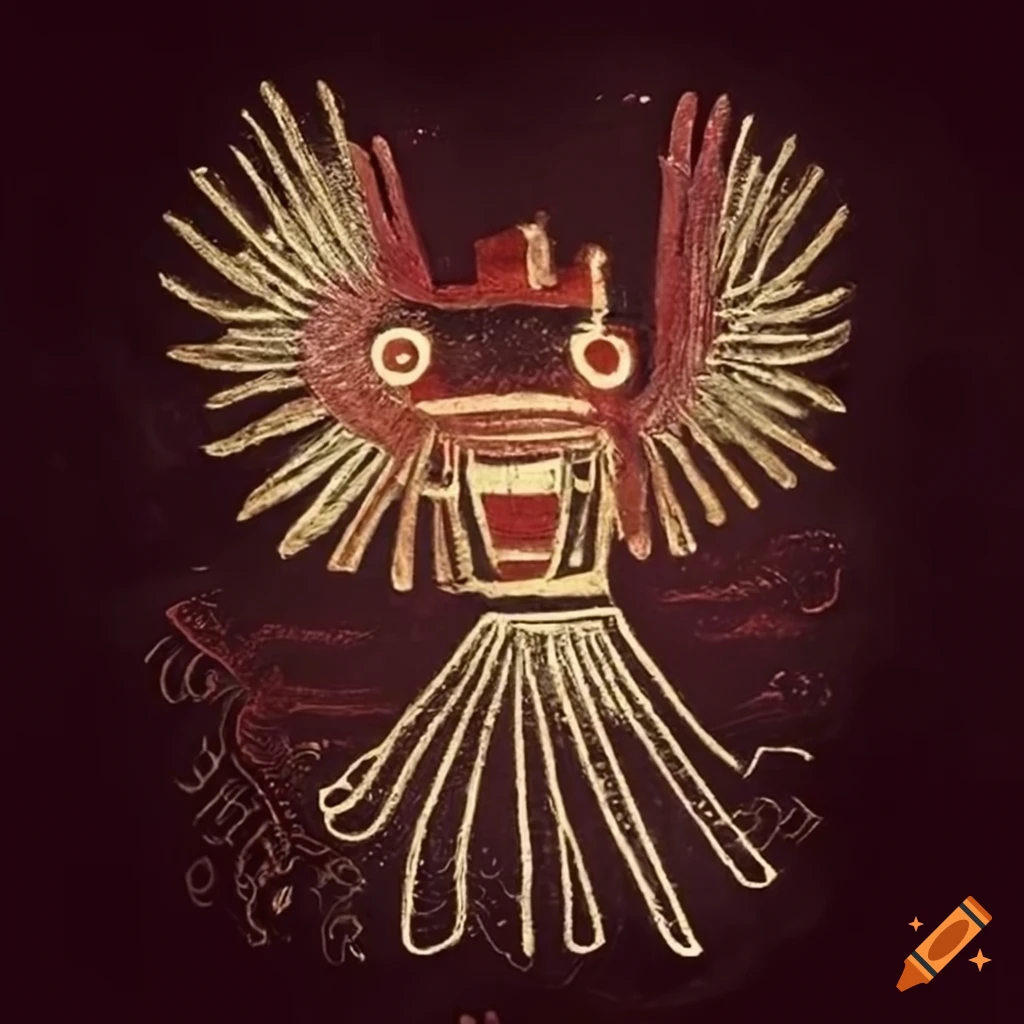 Duality-themed nazca lines art installation of a sacred animal on Craiyon