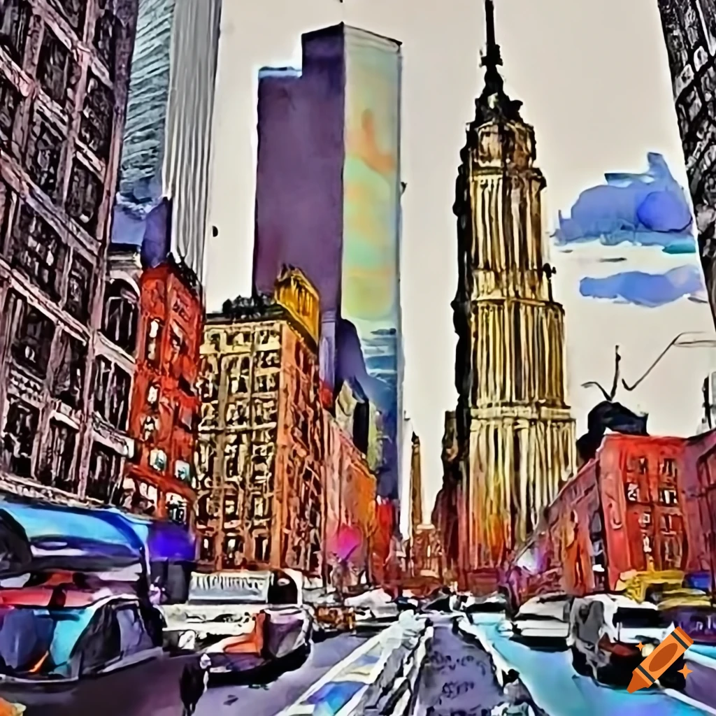Simple drawing of manhattan, new york on Craiyon