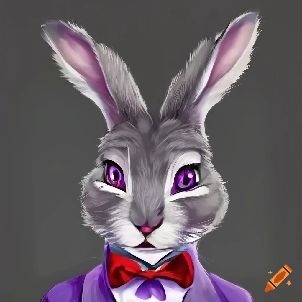 Colorful easter rabbit character with animal print markings in pixar ...