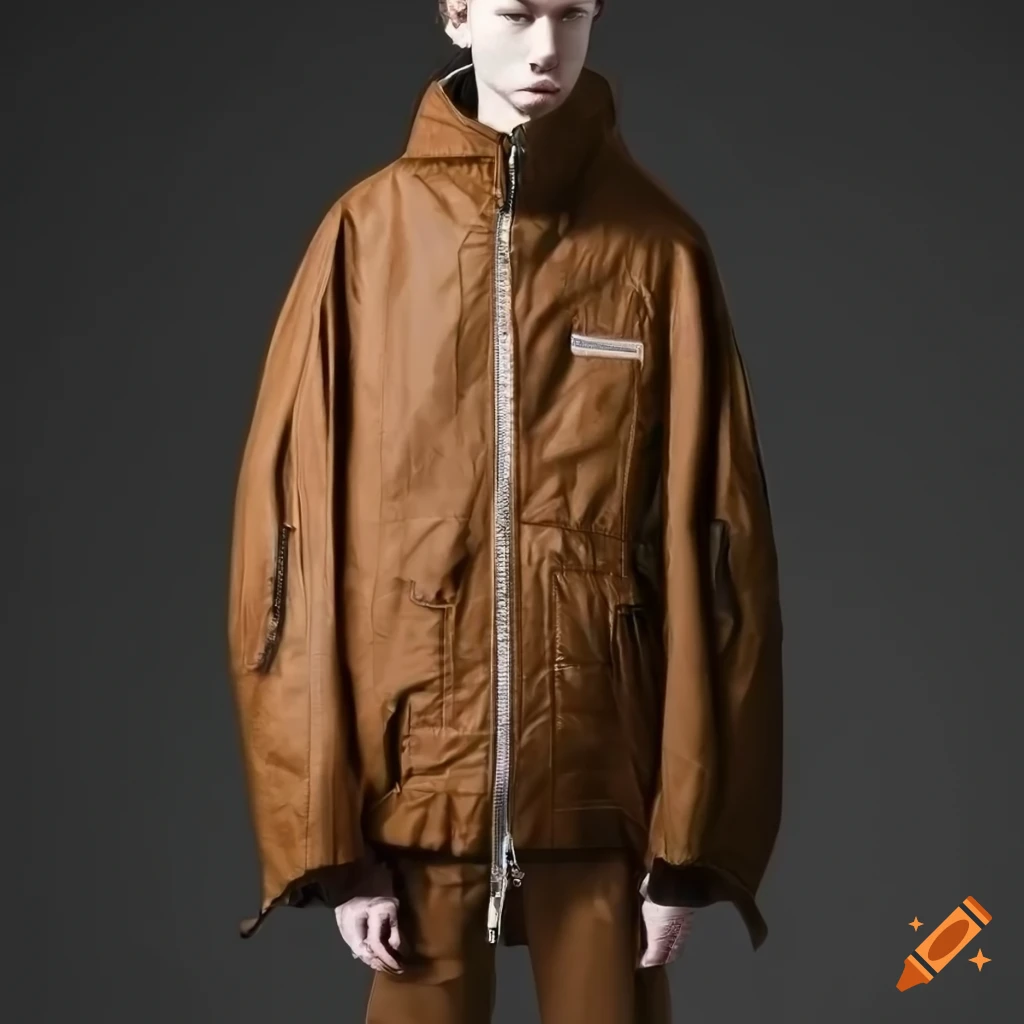 Brown nylon raf simons jacket on Craiyon