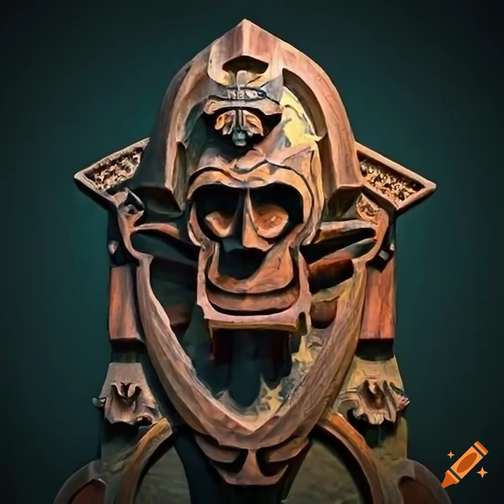 Detailed pirate carving artwork