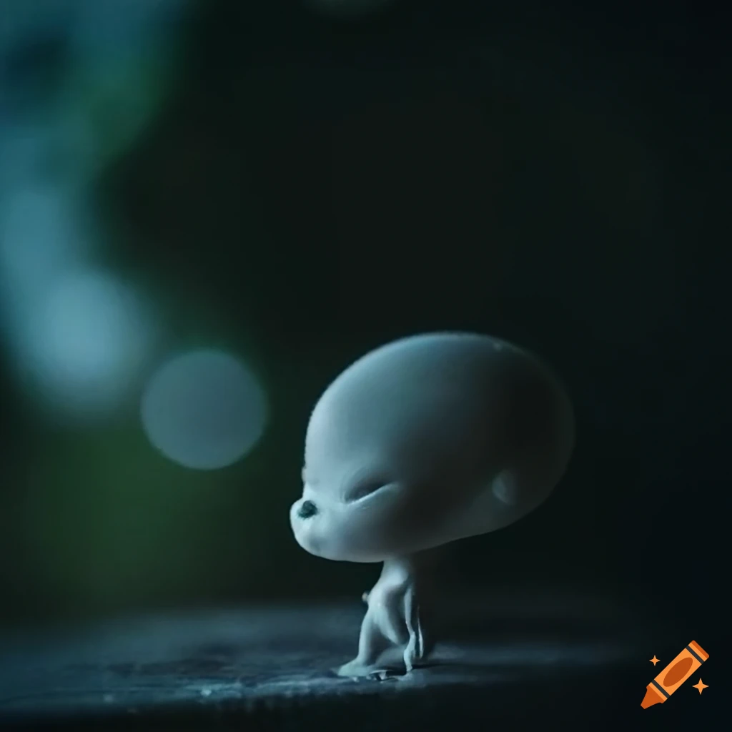 Cute chibi grey alien on Craiyon