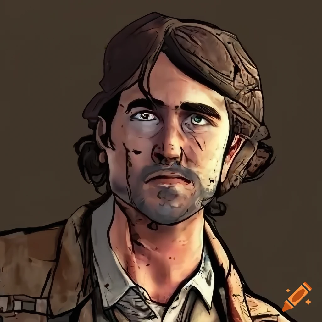 Sam winchester in telltale's the walking dead style digital art on Craiyon