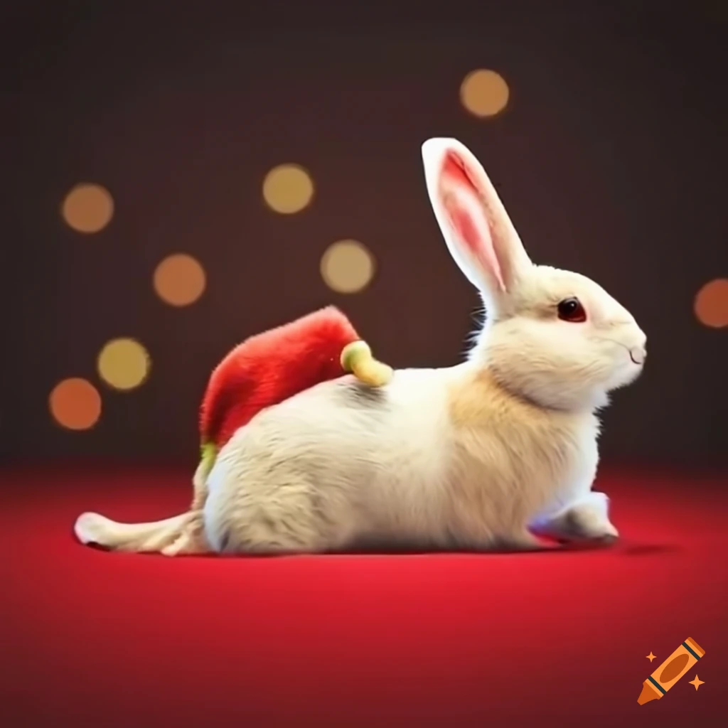 Cute rabbit celebrating the new year on Craiyon