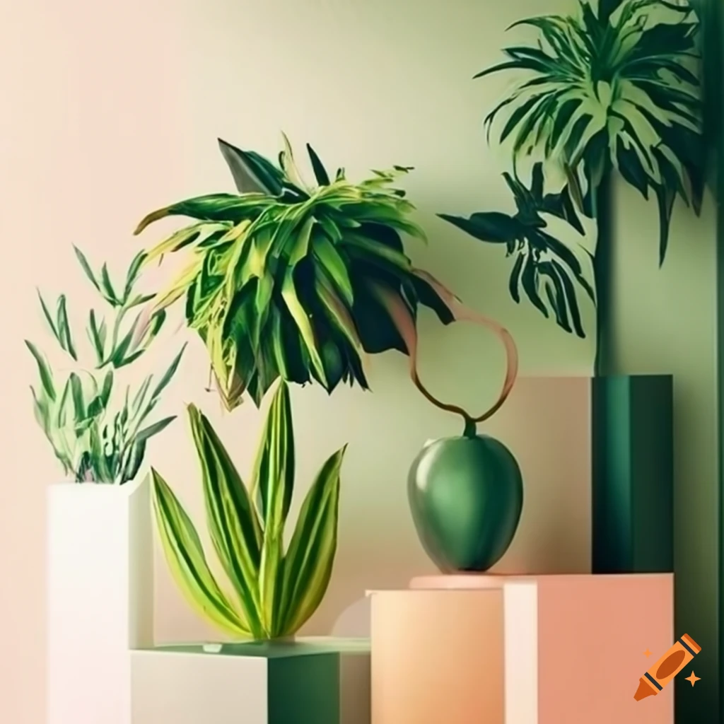 Geometric representation of indoor plants on Craiyon