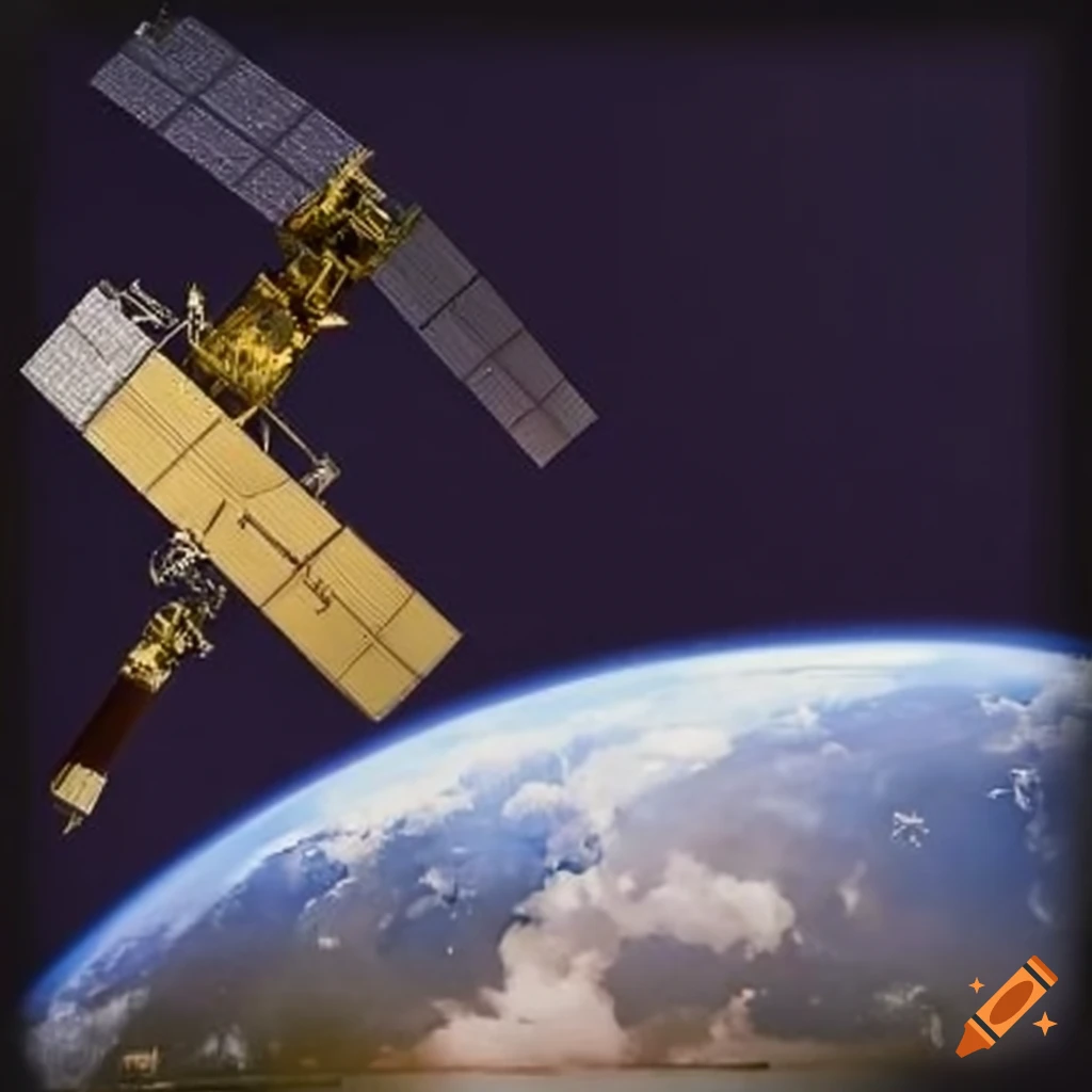 Image of a vintage communication satellite on Craiyon