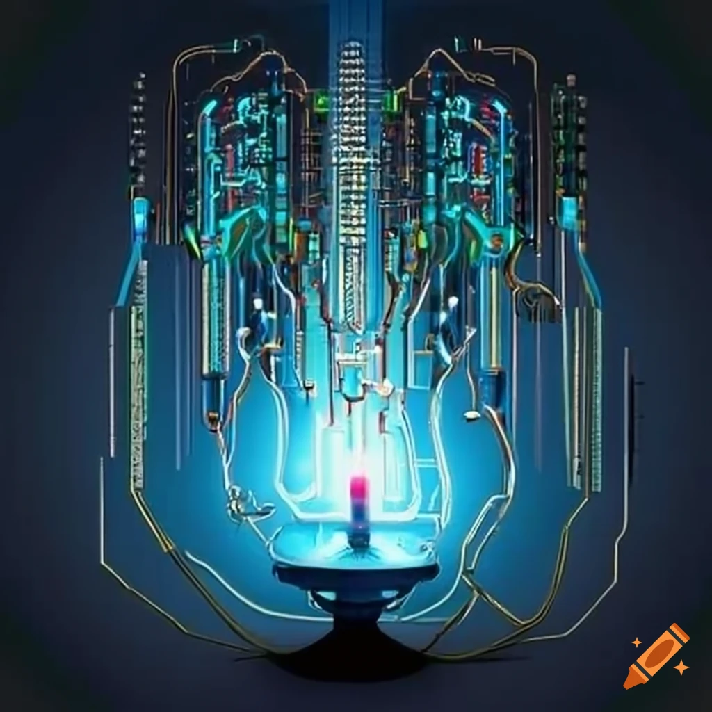 22nd century quantum computing organic morph server on Craiyon