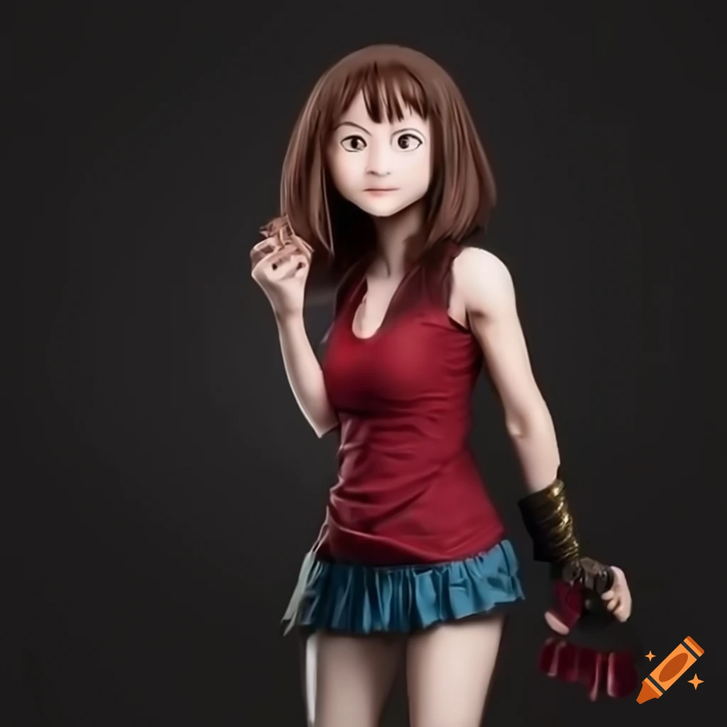 Realistic artwork of Ochako Uraraka from My Hero Academia on Craiyon