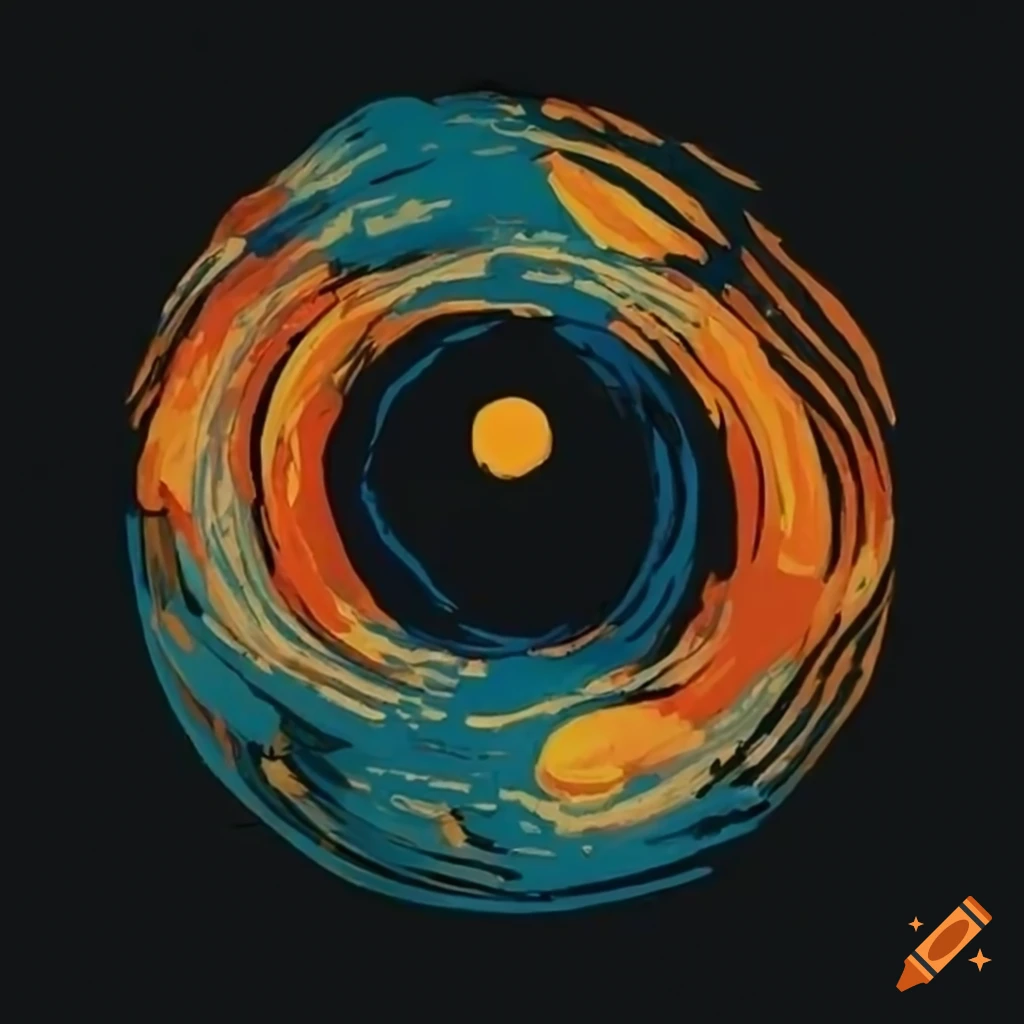 Geometric drawing with arches, dots, and lines in a minimalist style on ...