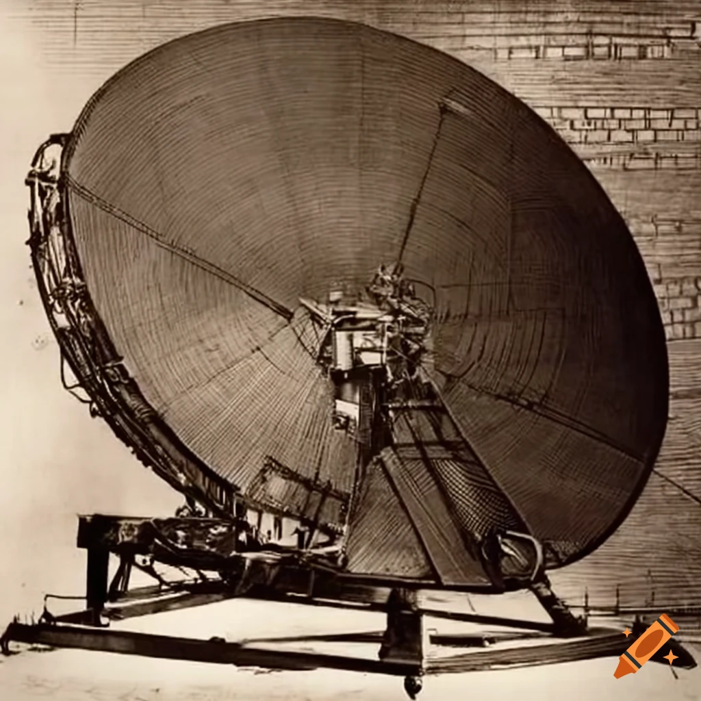 Image of a vintage communication satellite on Craiyon