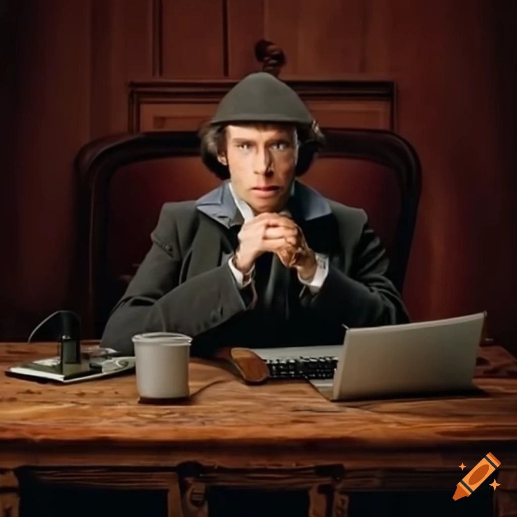 Sherlock Holmes at the computer on Craiyon