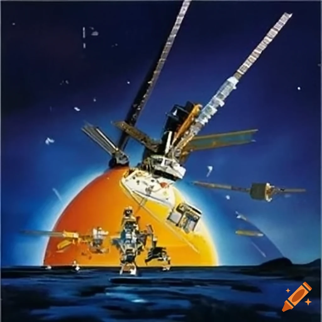 Space station artwork inspired by langouste, ralph mcquarrie, bruce ...