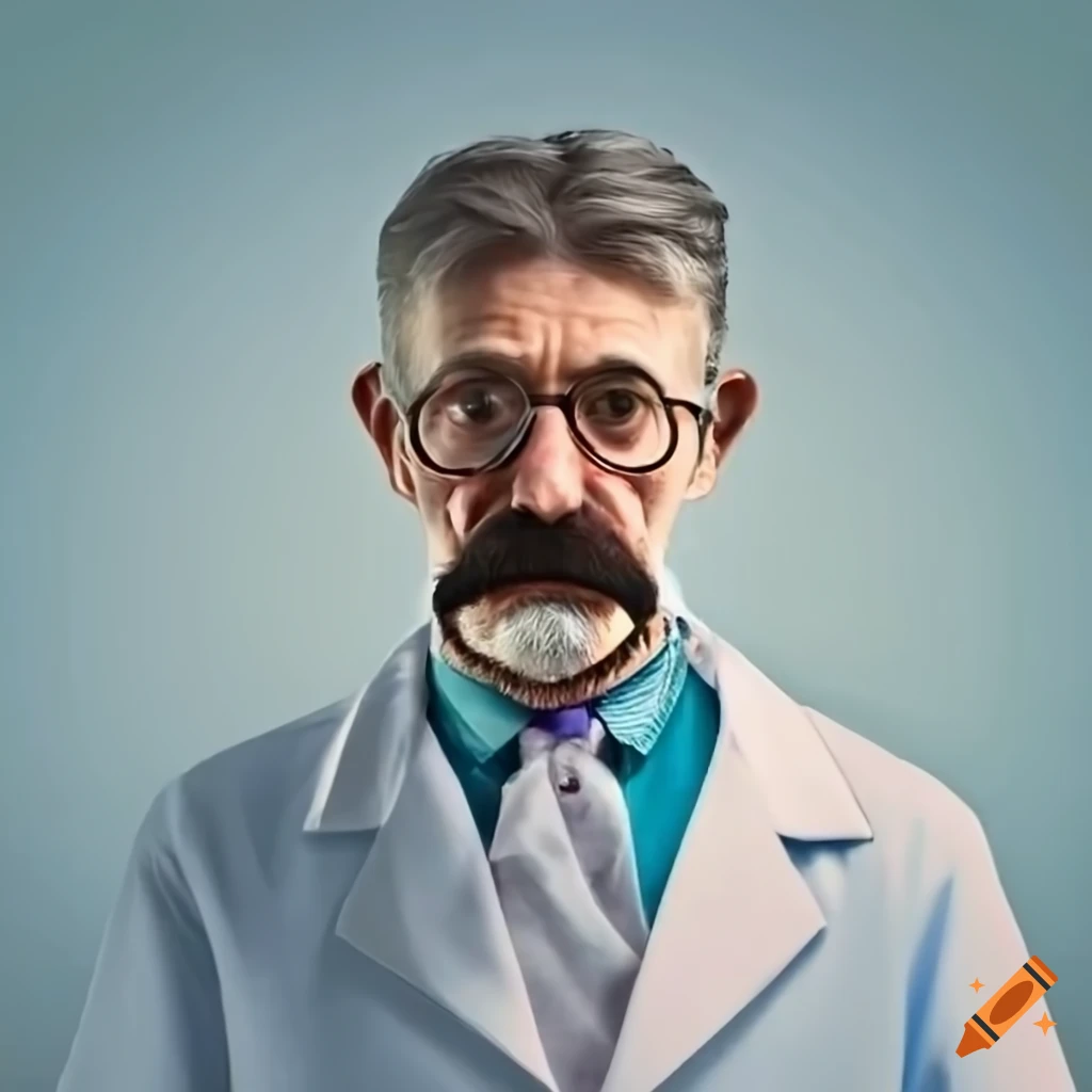 Portrait of a middle-aged scientist with a mustache