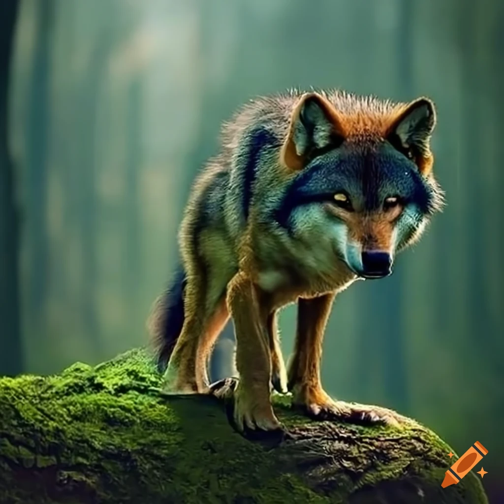 Lobo En El Bosque Gris Lobo En El Invierno Bosque Lobo En El