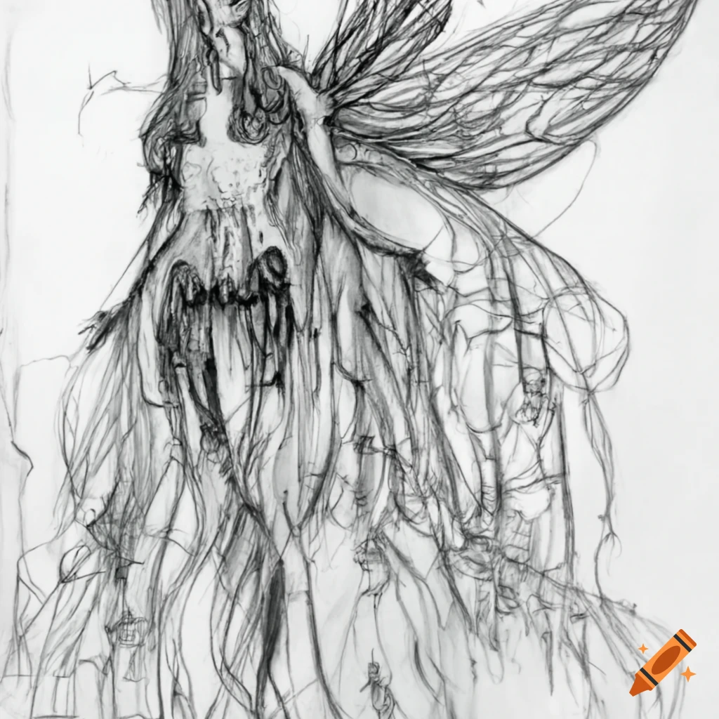 Fairy Drawing In Pencil