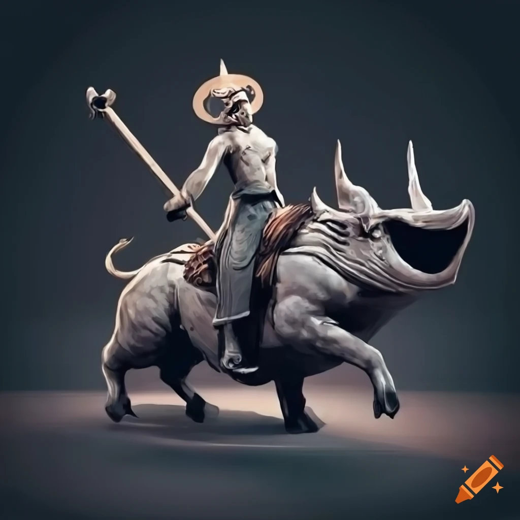 Hog rider with a unique helmet design on Craiyon