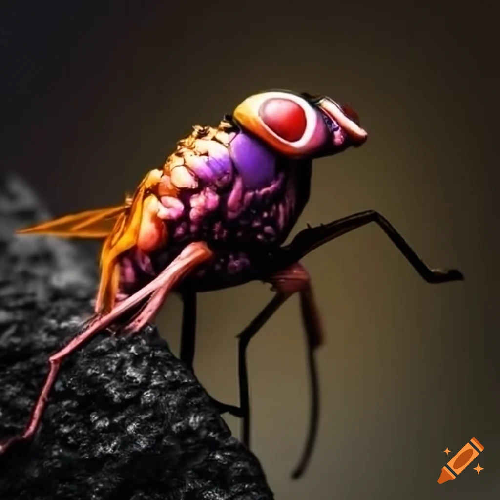 Close-up of an evil fly on Craiyon