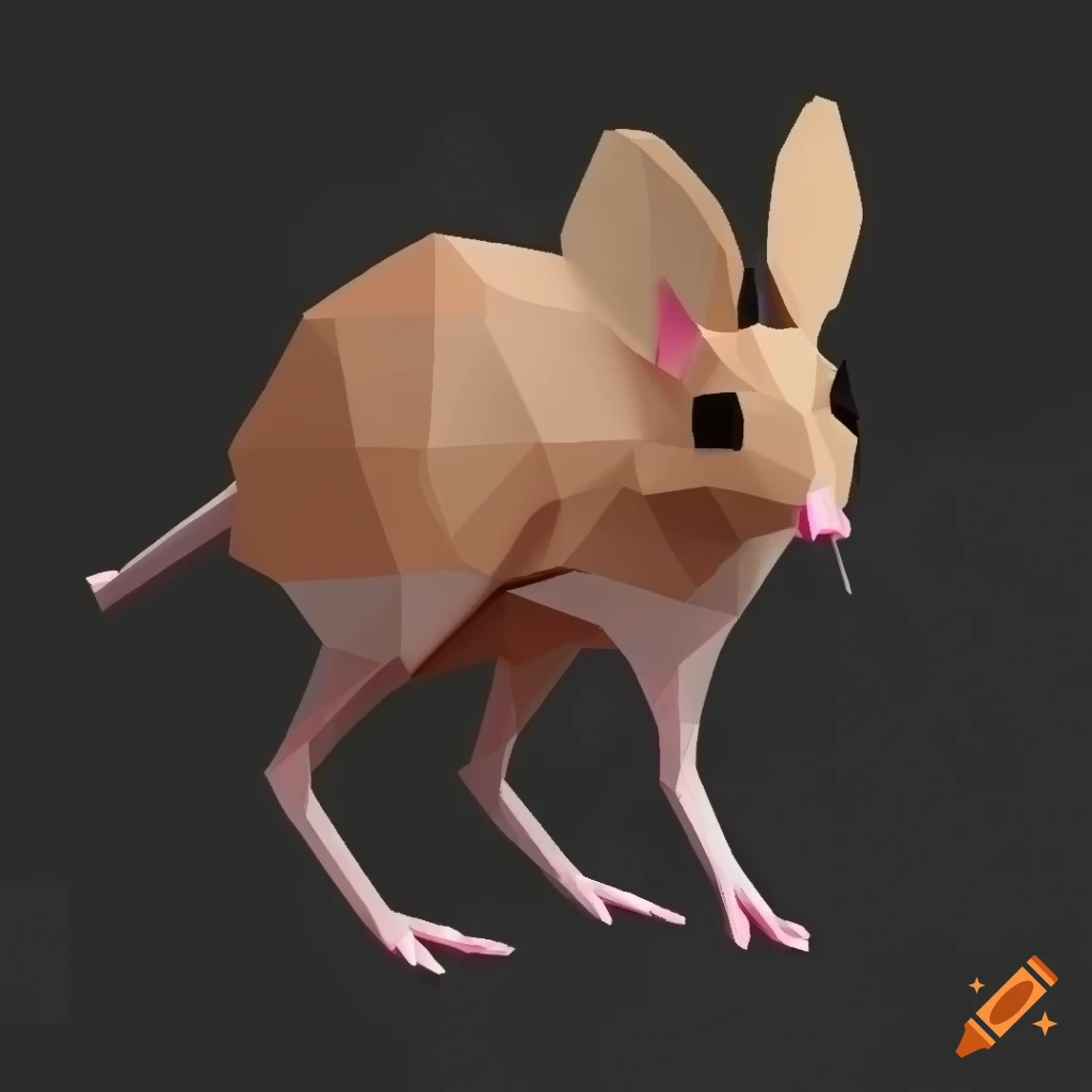 Low poly representation of a jerboa on Craiyon Low poly representation of a jerboa on Craiyon