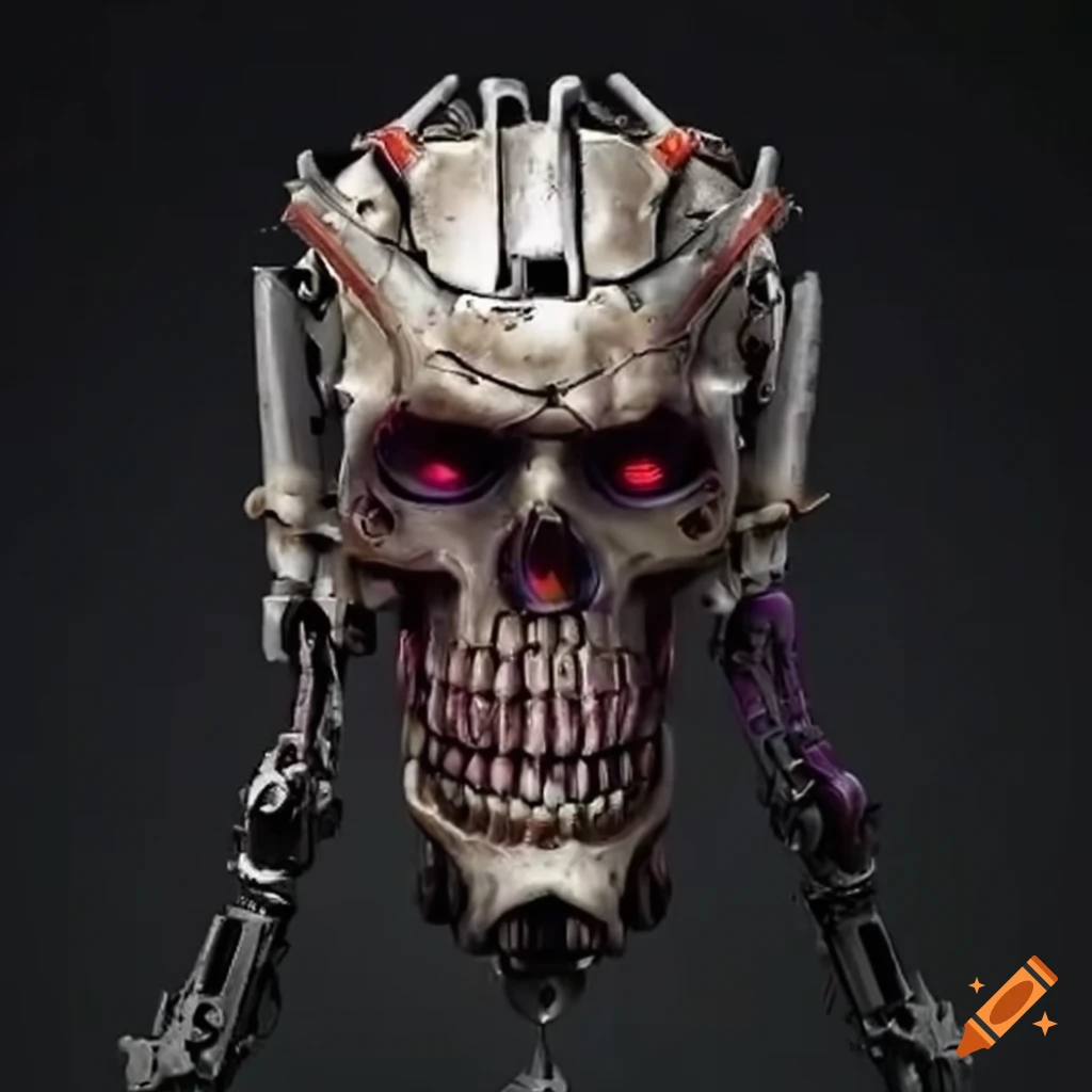 Image of an evil robot skull