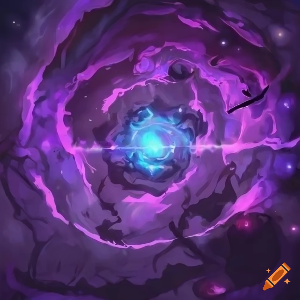 Purple chaotic depiction of cosmic void on Craiyon