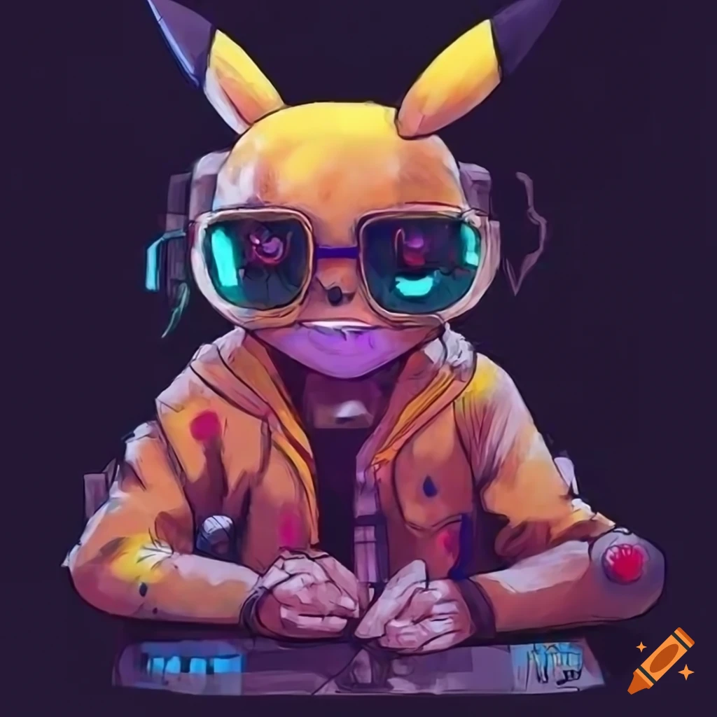 Cyberpunk version of pikachu