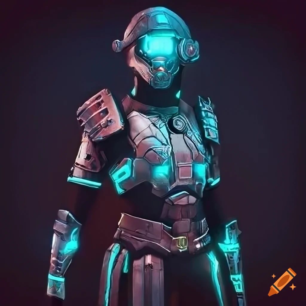 Fallout splinter neon power armour on Craiyon