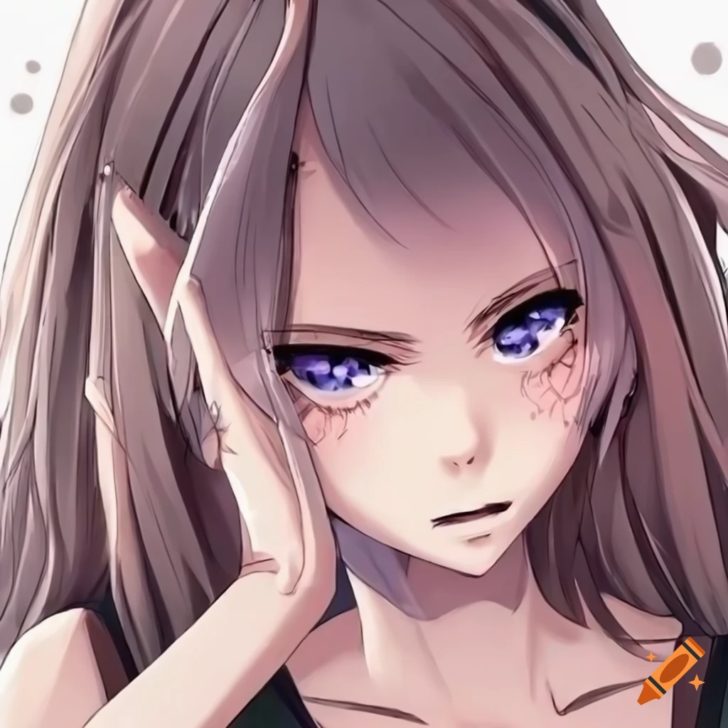 Grumpy anime girl on Craiyon