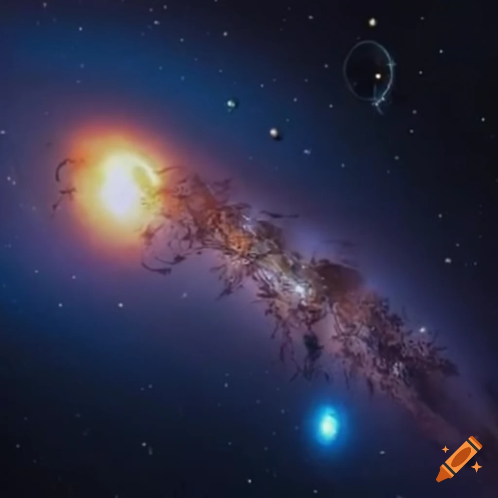 Giant mysterious creature floating through space among the comets on ...