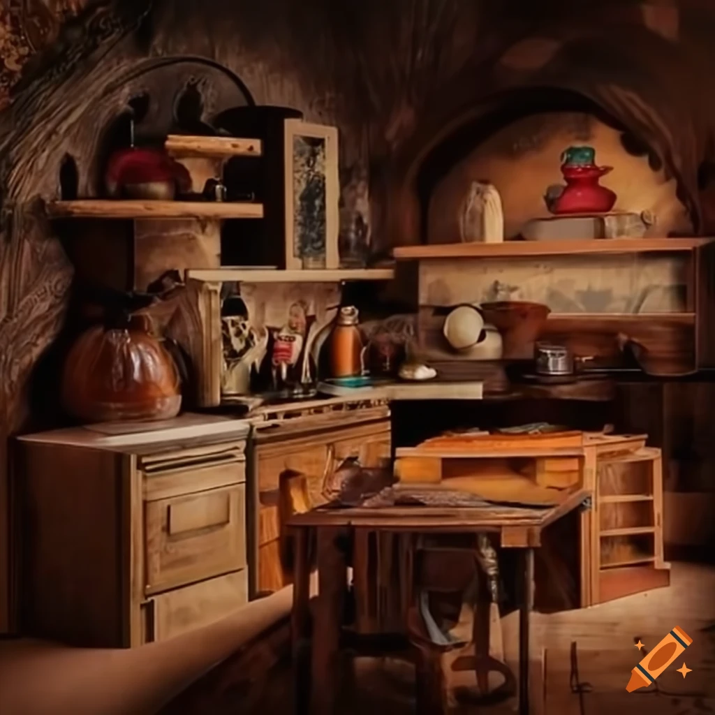 Small old archaeologist's room with magical artifacts on Craiyon