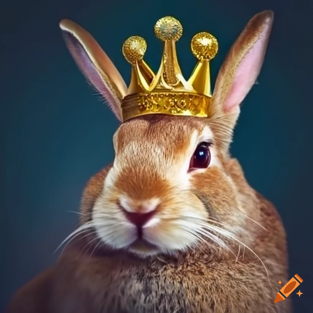 Photograph of a realistic sitting rabbit wearing knight's armor on Craiyon