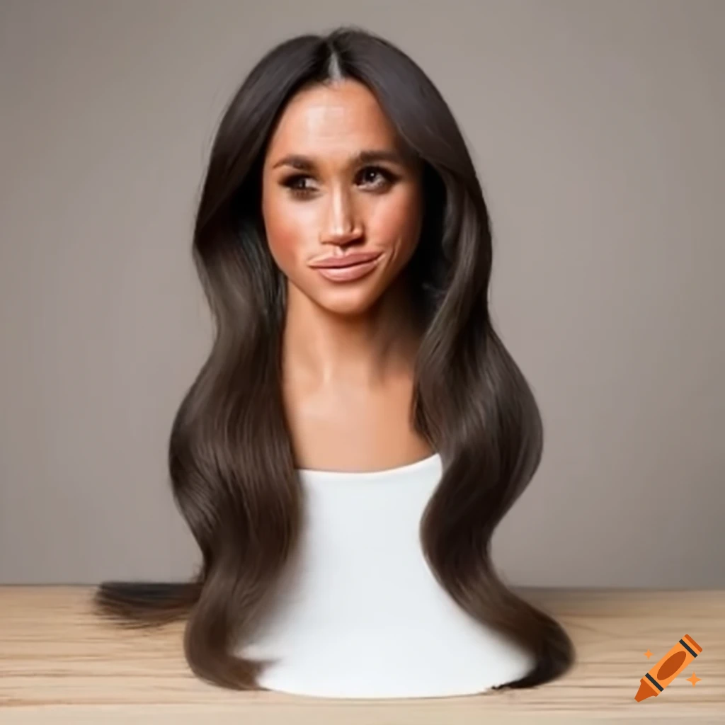 Meghan markle styling head with long flowing hair