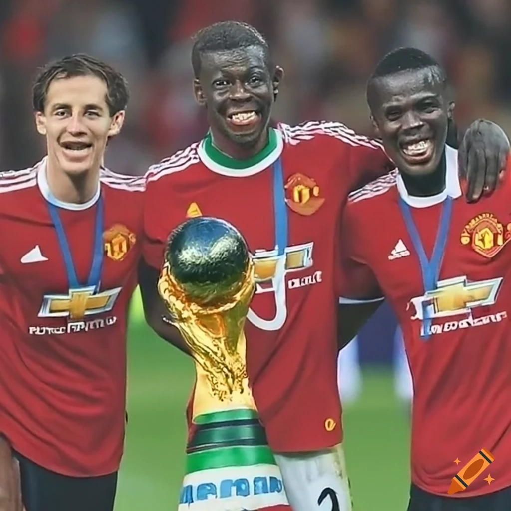 Manchester united winning the world cup on Craiyon