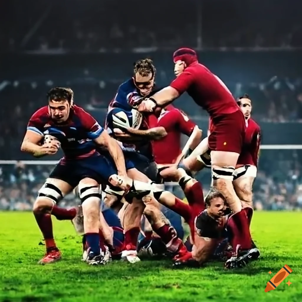Photo of a rugby scrum