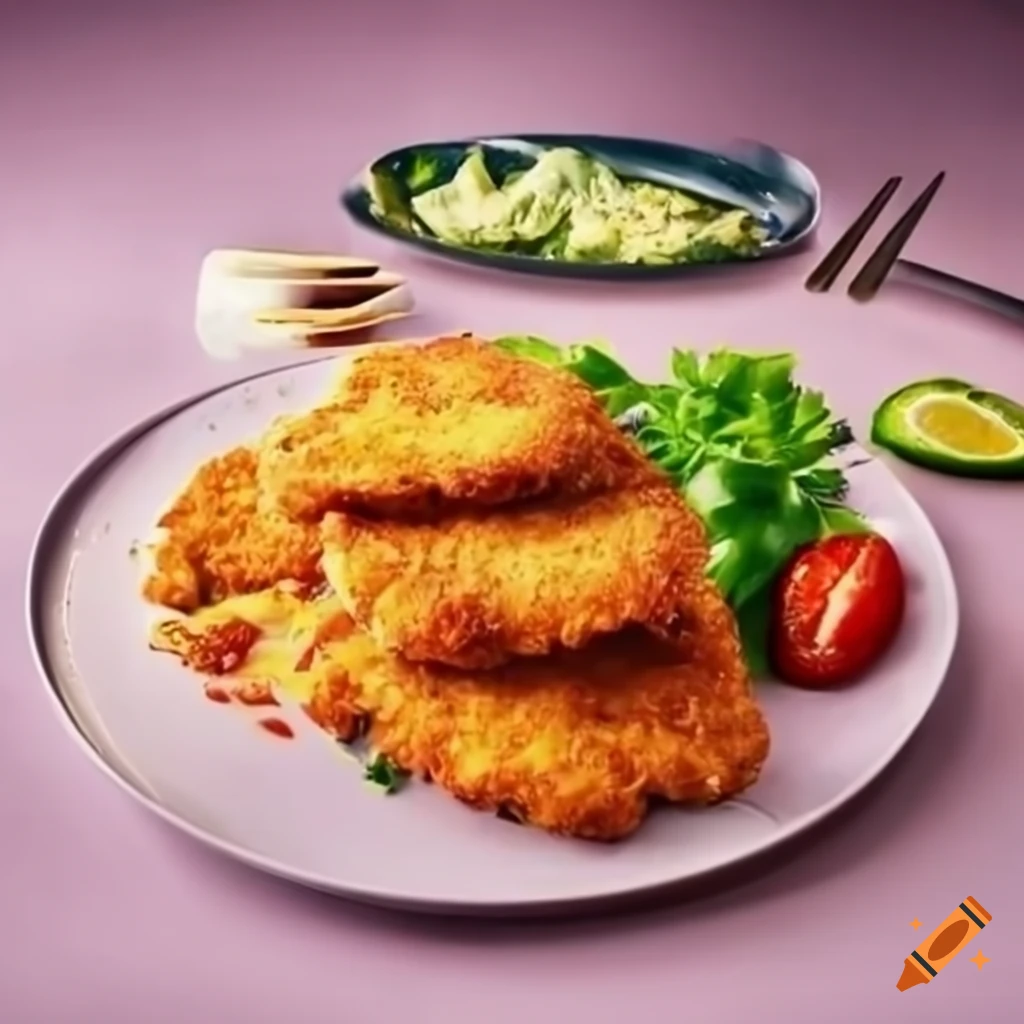 Delicious chicken milanesa on a plate