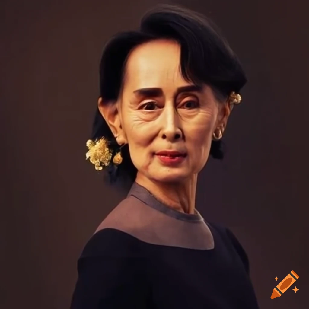 Aung san suu kyi in front of the chain bridge in budapest