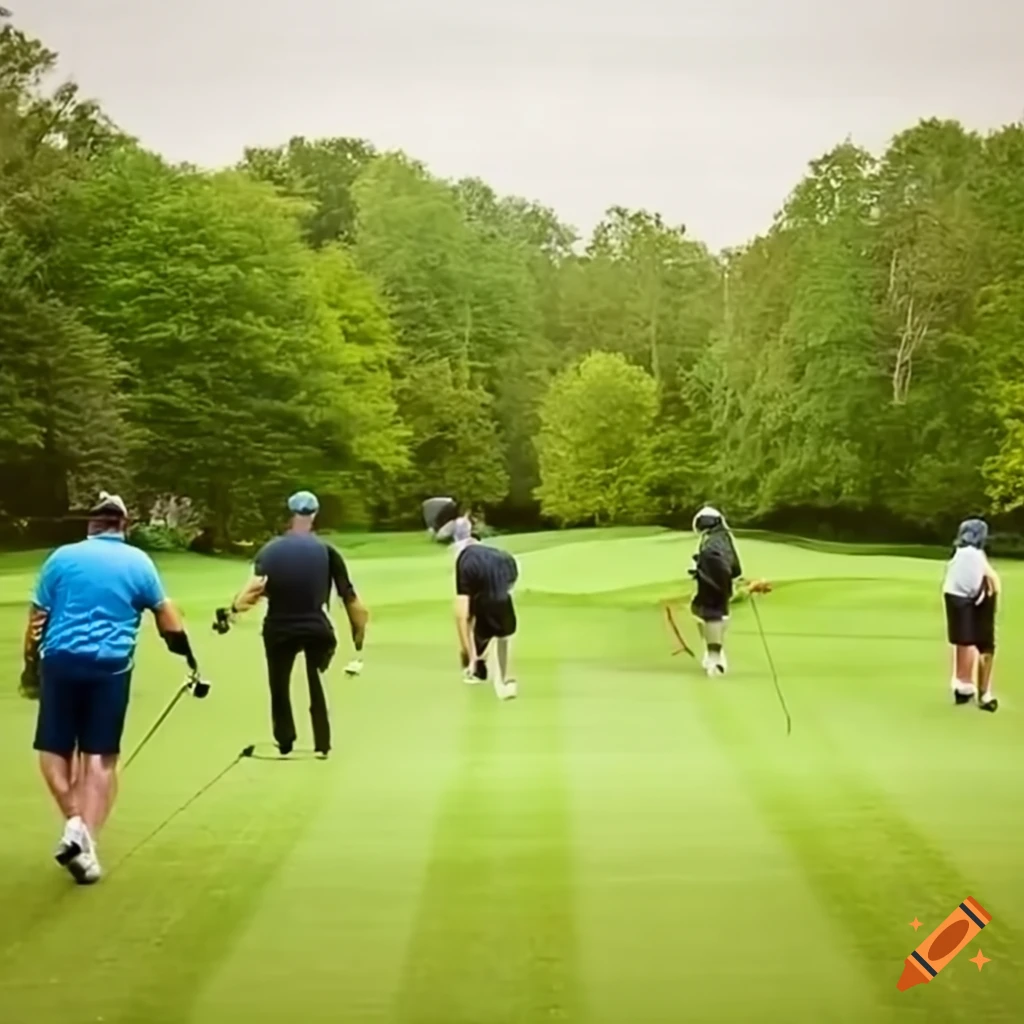 Group of guys playing golf