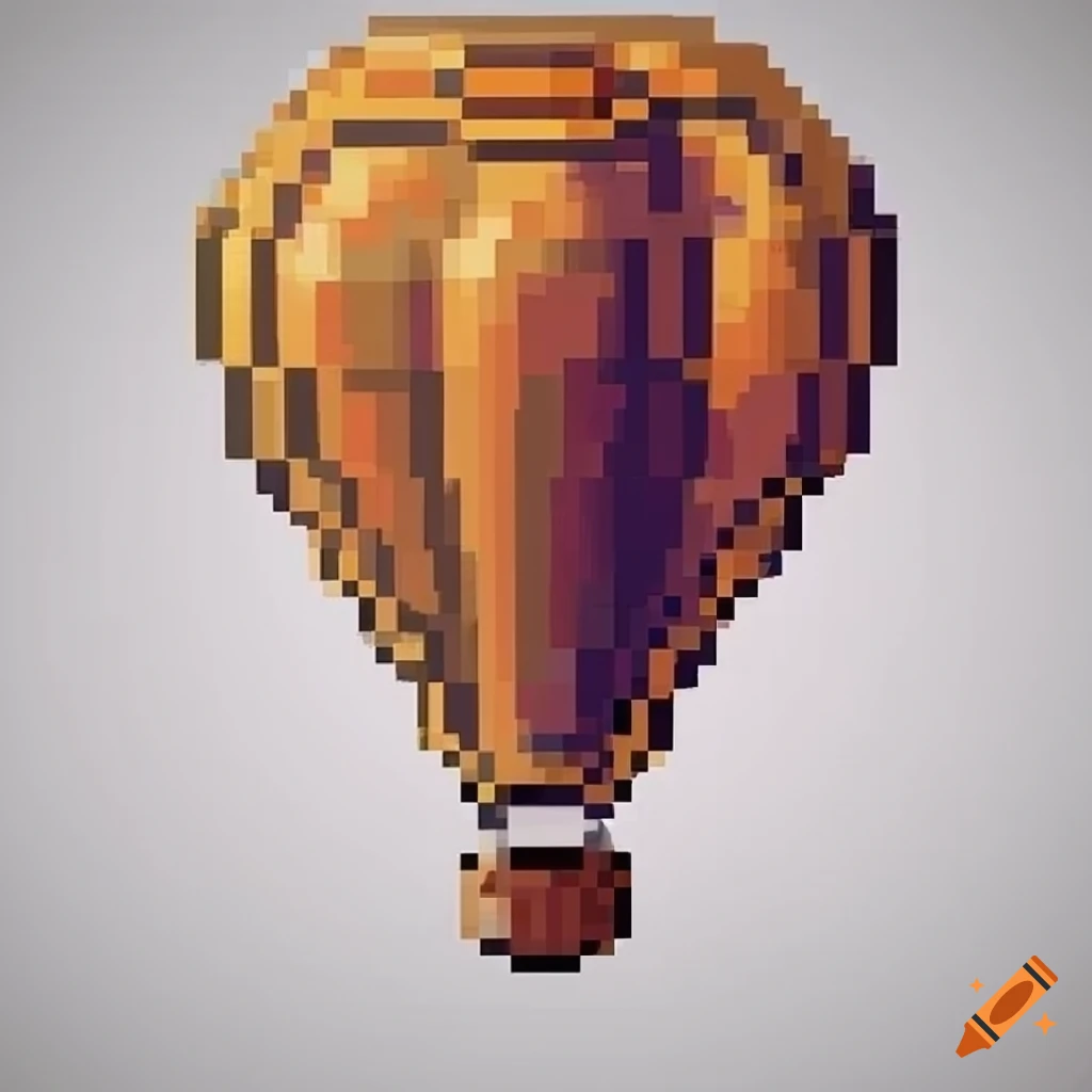 Pixel art of a realistic air balloon